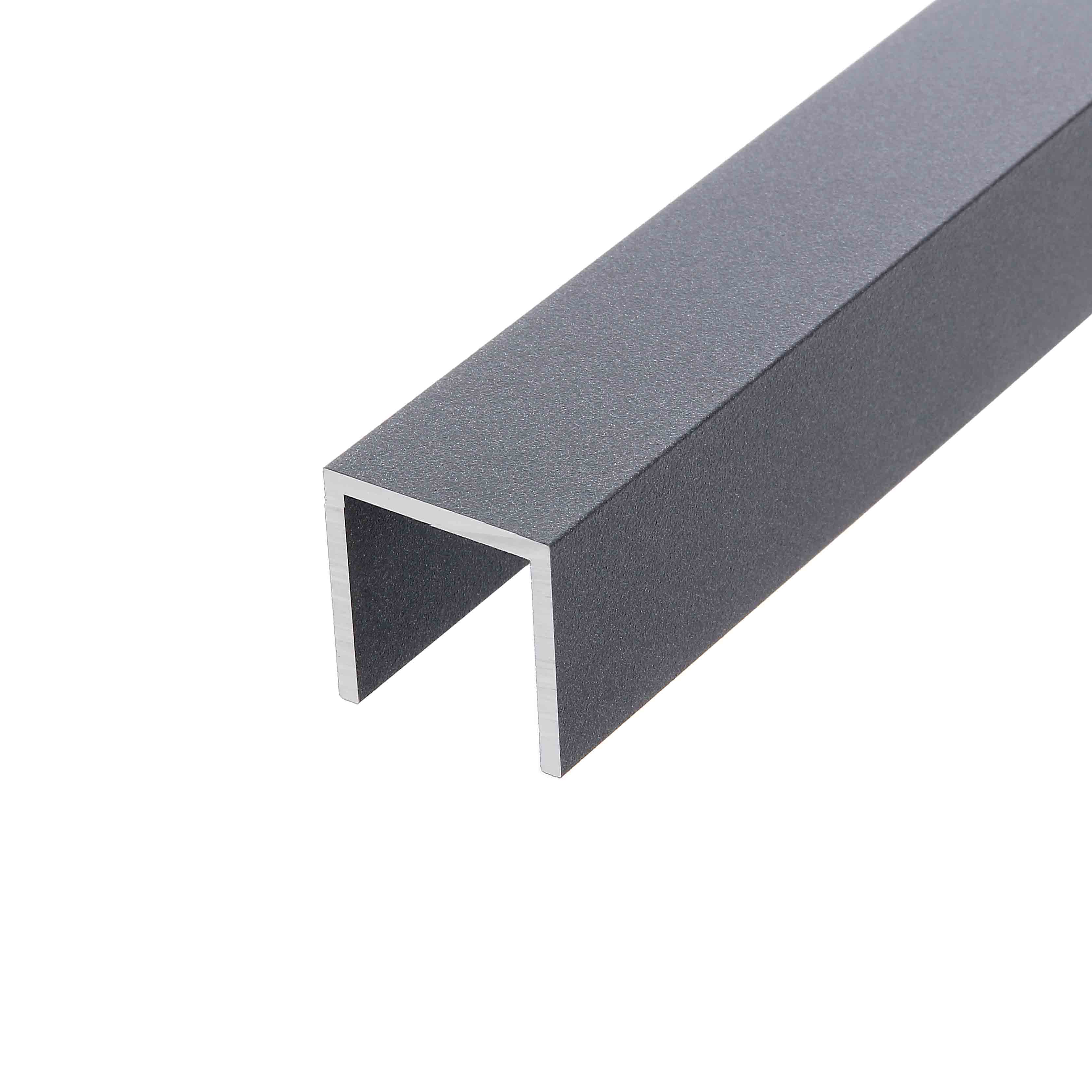 *Aluminium-U-Profil 35x35mm, 1990mm, Eisenglimmer dunkel